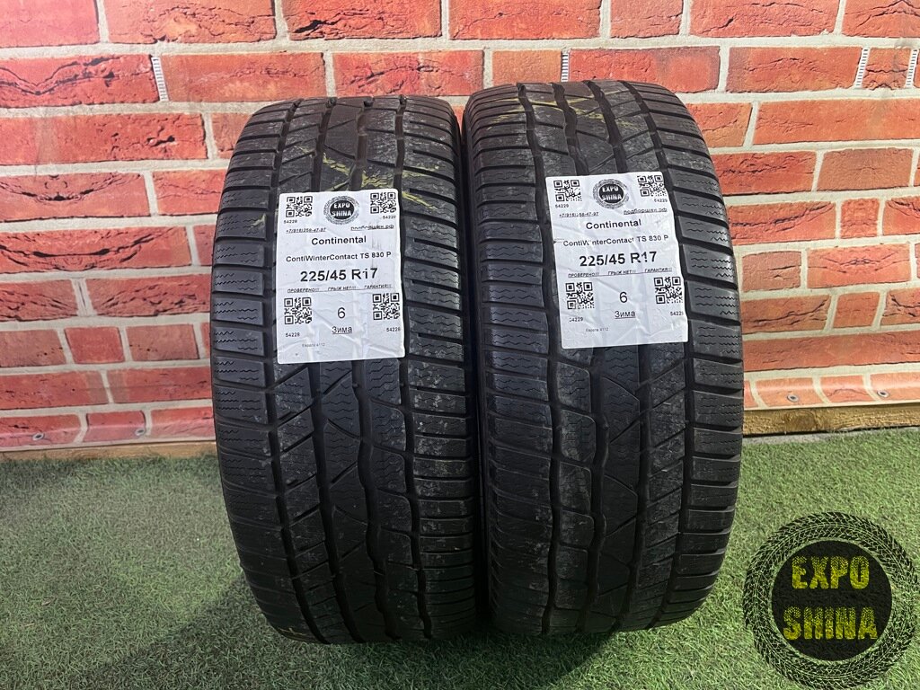 Две зимние шины БУ Шина Continental ContiWinterContact TS 830 P 225/45 R17 91H