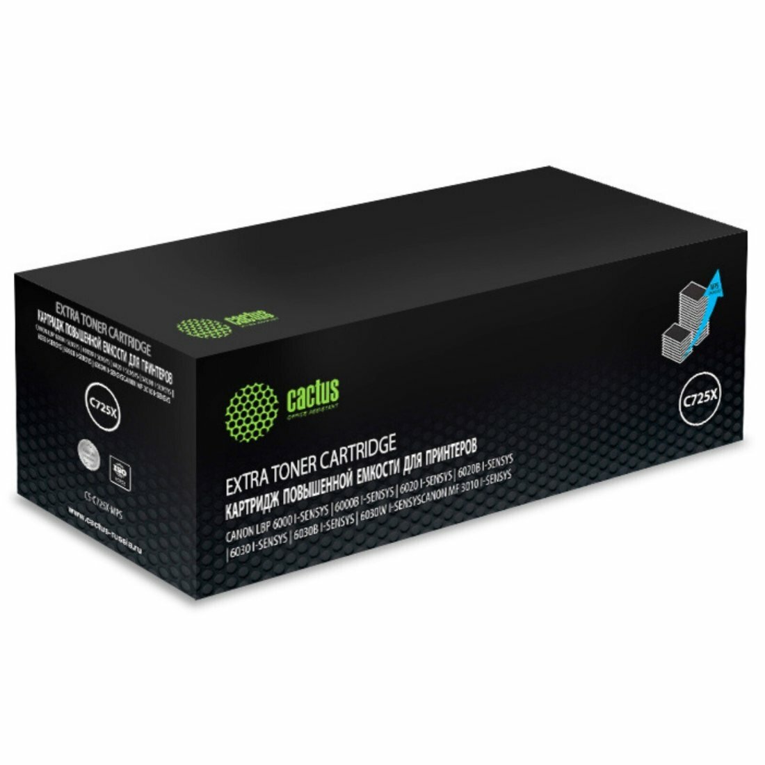 Картридж лазерный Cactus CS-C725X-MPS 725X черный (3000стр.) для Canon LBP 6000/6020/6030B i-Sensys