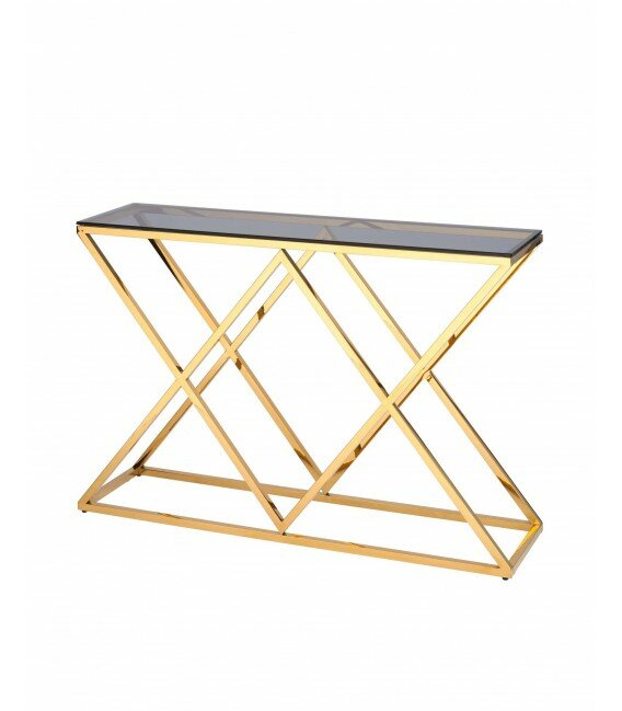 Консоль Изорела 115*30 золото стекло smoke