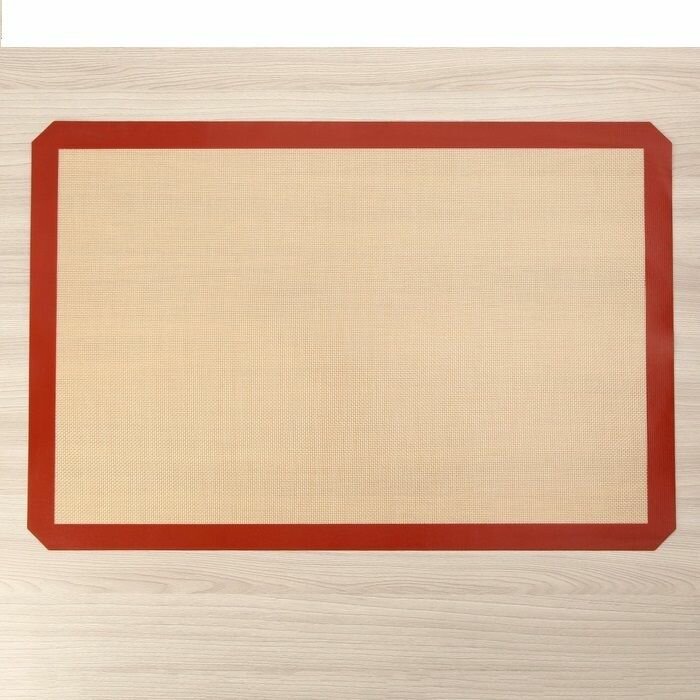 Коврик для раскатки теста армированный, силикон, 40*60см