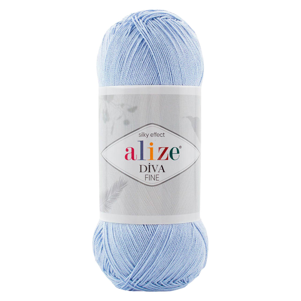 Пряжа для вязания Alize Diva fine 350 светло-голубой 100 гр/600 м 100% микрофибра