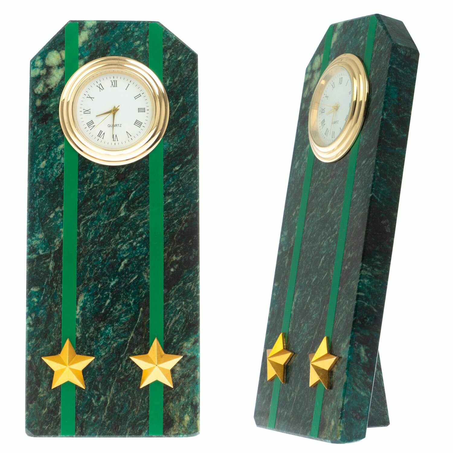 Часы-погон "Подполковник прокуратуры РФ" камень змеевик