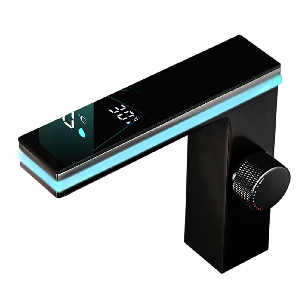Умный светодиодный смеситель для ванной комнаты, цифровой дисплей температуры, Смеситель для горячей и холодной воды, простая установка для раковины бассейна