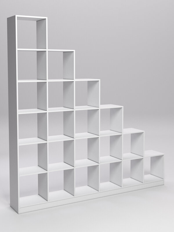 Стеллаж каскадный из ДСП Лестница №2 6 ячеек, Белый. Производитель товара - компания Westcom.