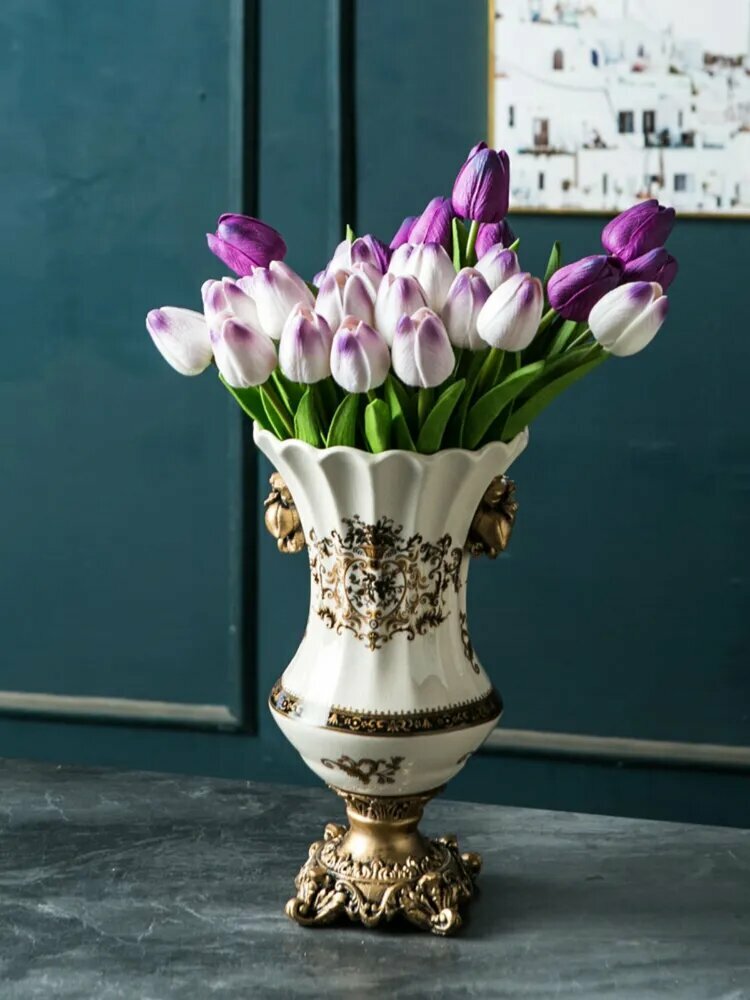 Глиняная ваза с трещинами от льда, креативные предметы интерьера, украшения, 30 см