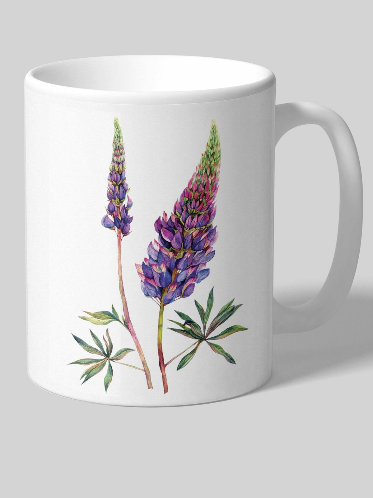 Кружка cooperative.moscow " Люпин цветок " (кружка с Люпином , Люпин , кружка с цветком, кружка Люпин , подарок с любовью, кружка с цветами, цветы, цветок) , 330 мл, 1 шт