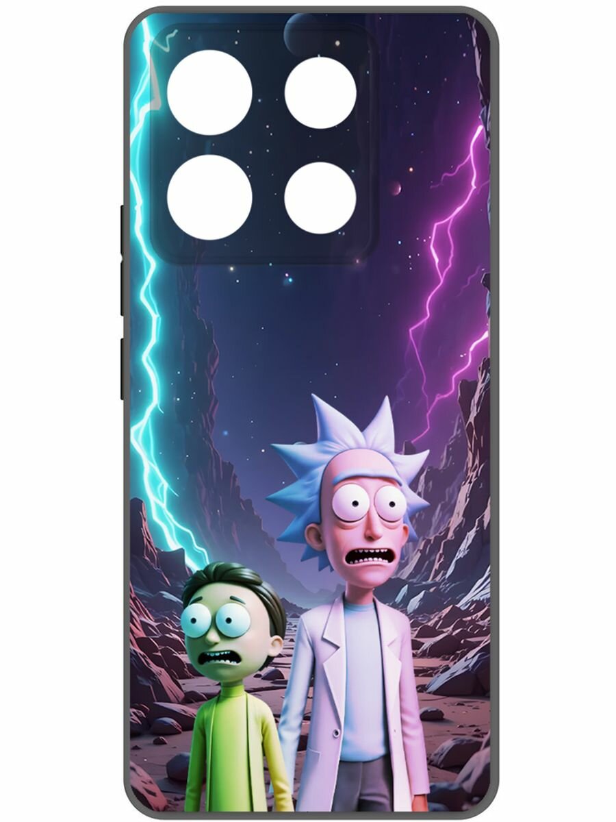Чехол-накладка Krutoff Soft Case Рик и Морти 3D для Xiaomi Redmi Note 13 Pro 5G черный