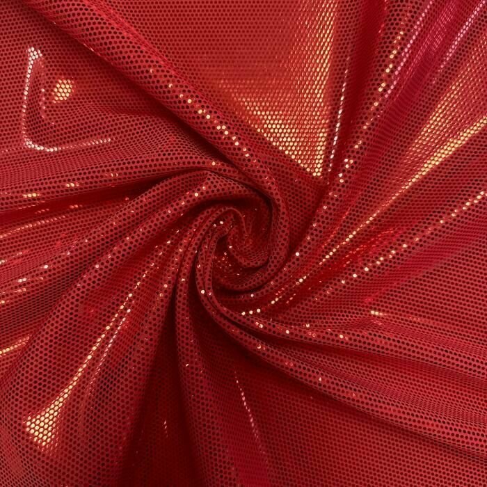Голографическая ткань бифлекс, красный 100*140см MZ1002 RED