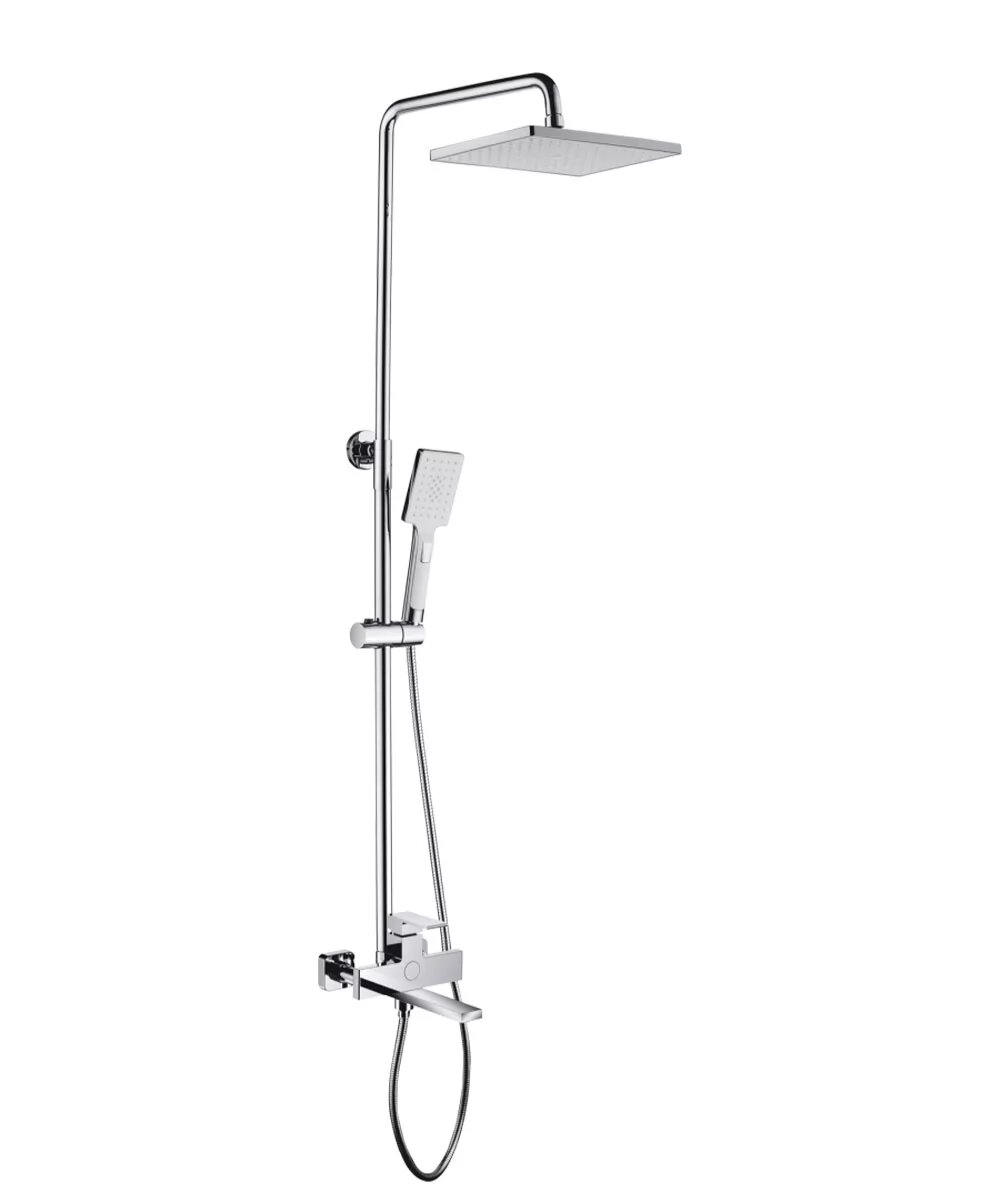 Душевая система с тропическим душем и смесителем с коротким изливом из латуни Ganzer GZ28061 хром