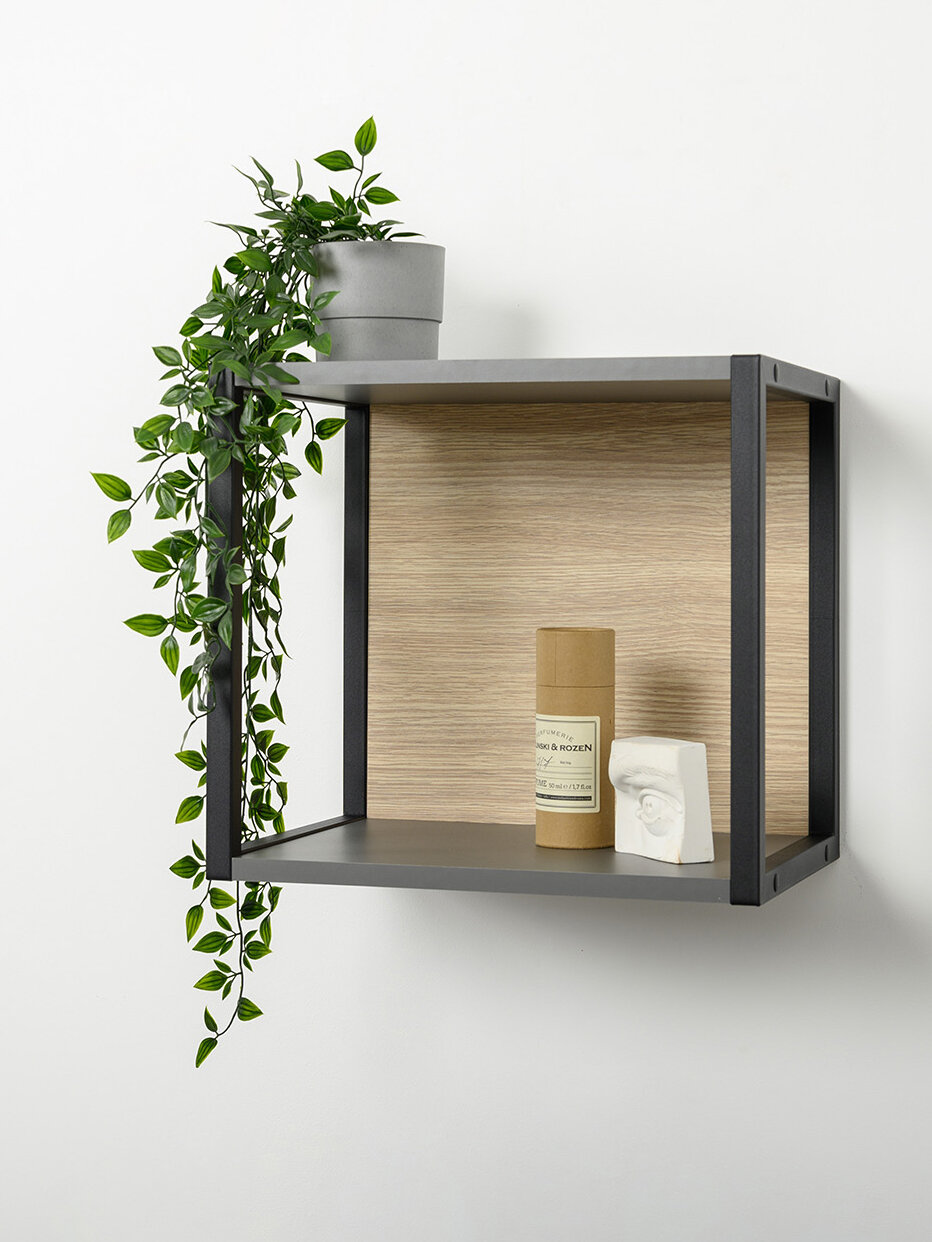 ARNIKA Полка настенная Марвел, 40х30х36.8 см, темно-серый