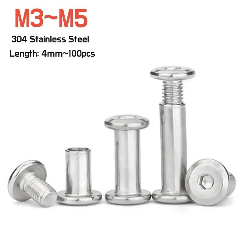 Винты, гайки и заклепки нержавеющая сталь M3 M4 M5 4-100 мм M5x6-6mm-10pcs