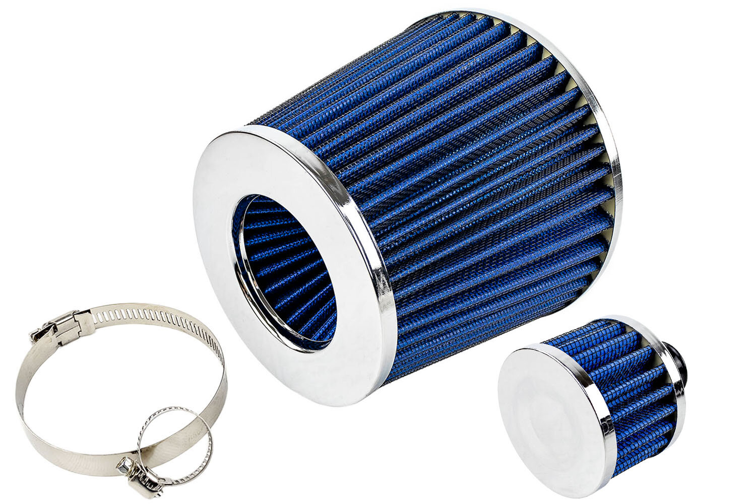 Комплект синих фильтров нулевого сопротивления (воздушный и картерных газов) для инжекторных ВАЗ 2101-2107, 2108-2115, 2110-2112, Лада Гранта, Калина, Приора, Нива Тревел/Легенд, Шевроле Нива