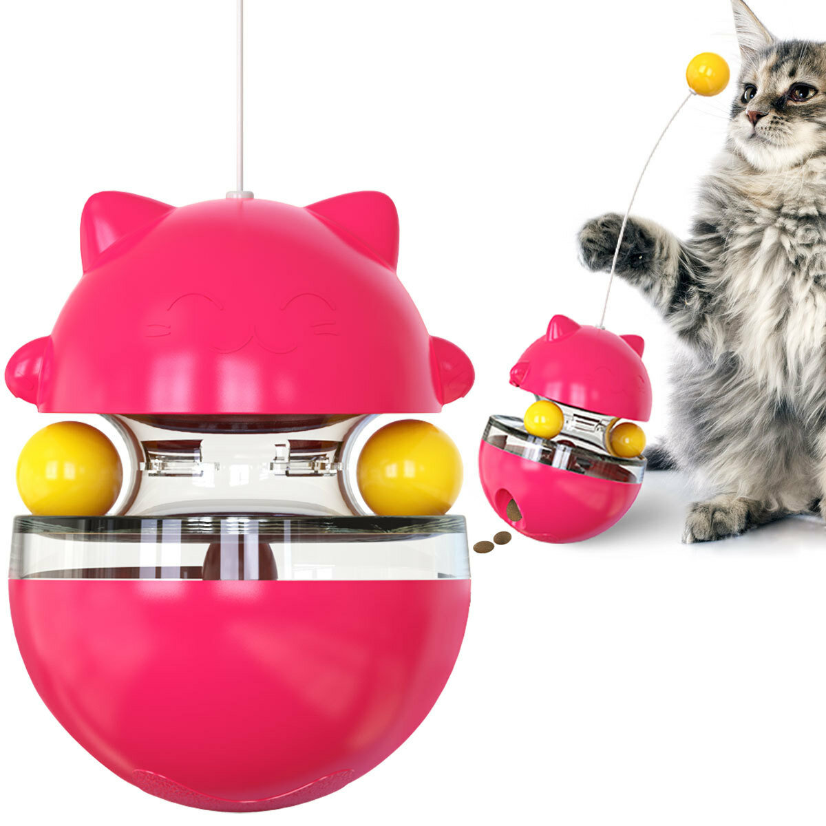 Lucky Cat Кошачий мяч (Голубое озеро) Игрушки для кошек Качающийся стакан, протекающий мяч для еды