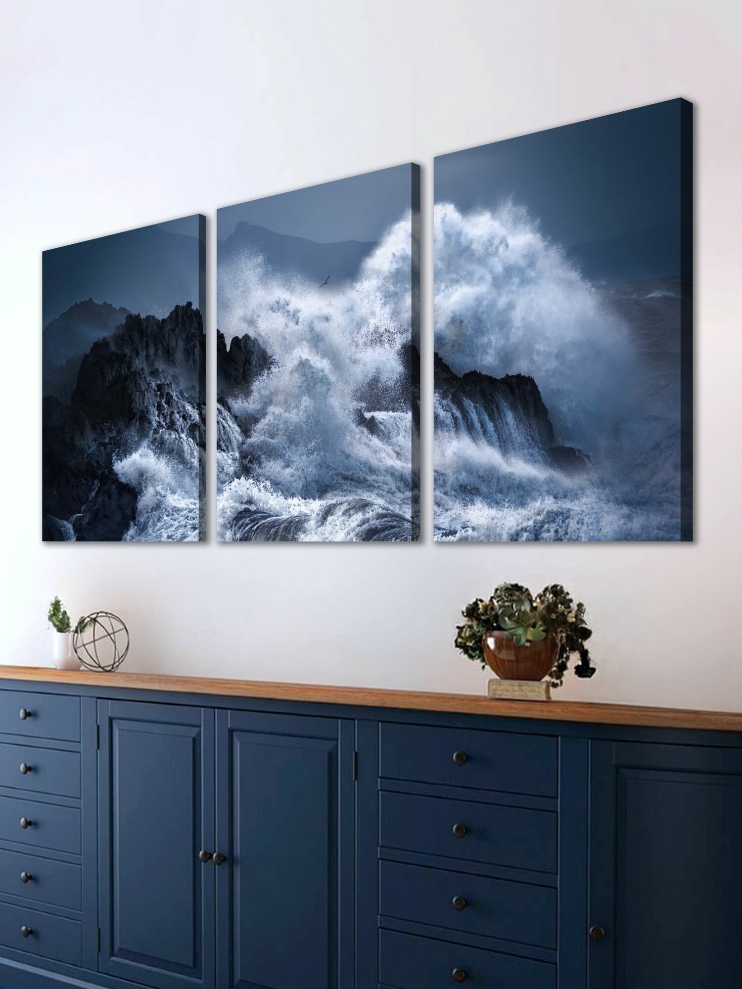 Картина на стену модульная "Над прибоем", 150 см х 70 см