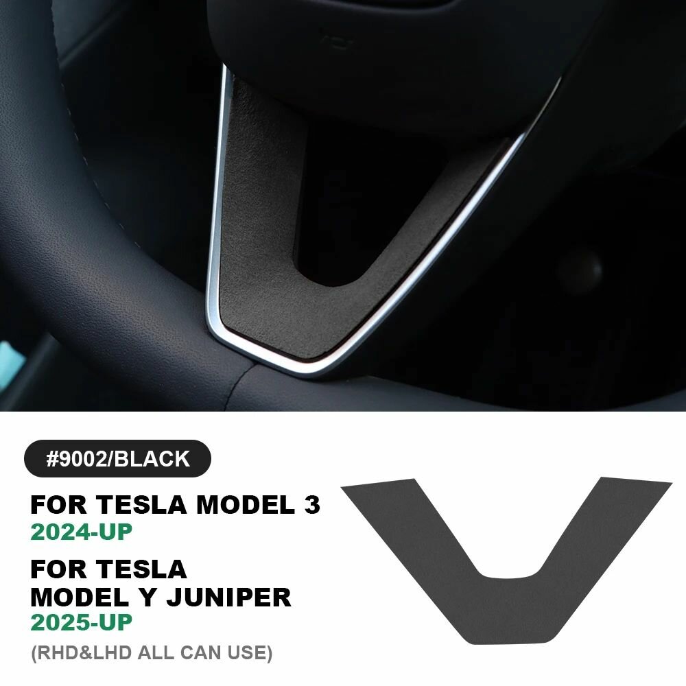 Для Tesla Model Y Juniper 2025 2026 и новее, итальянская премиальная замшевая накладка на руль, наклейки отделки салона автомобиля.