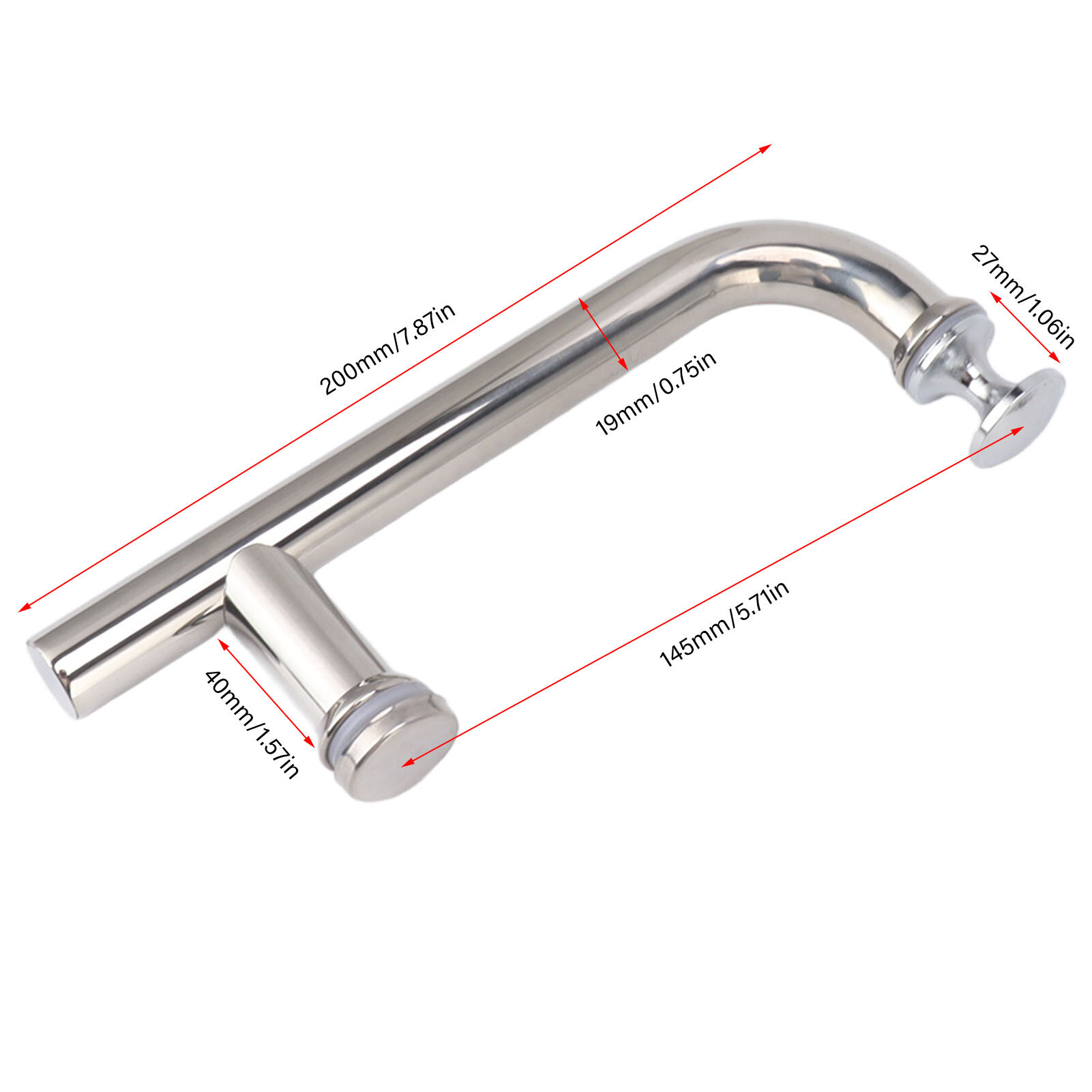Ручки для раздвижных дверей амбара, утолщенные, изогнутые, типа F, прочные, из нержавеющей стали, ручка для раздвижных дверей амбара для туалета, душевой комнаты, 202, нержавеющая сталь