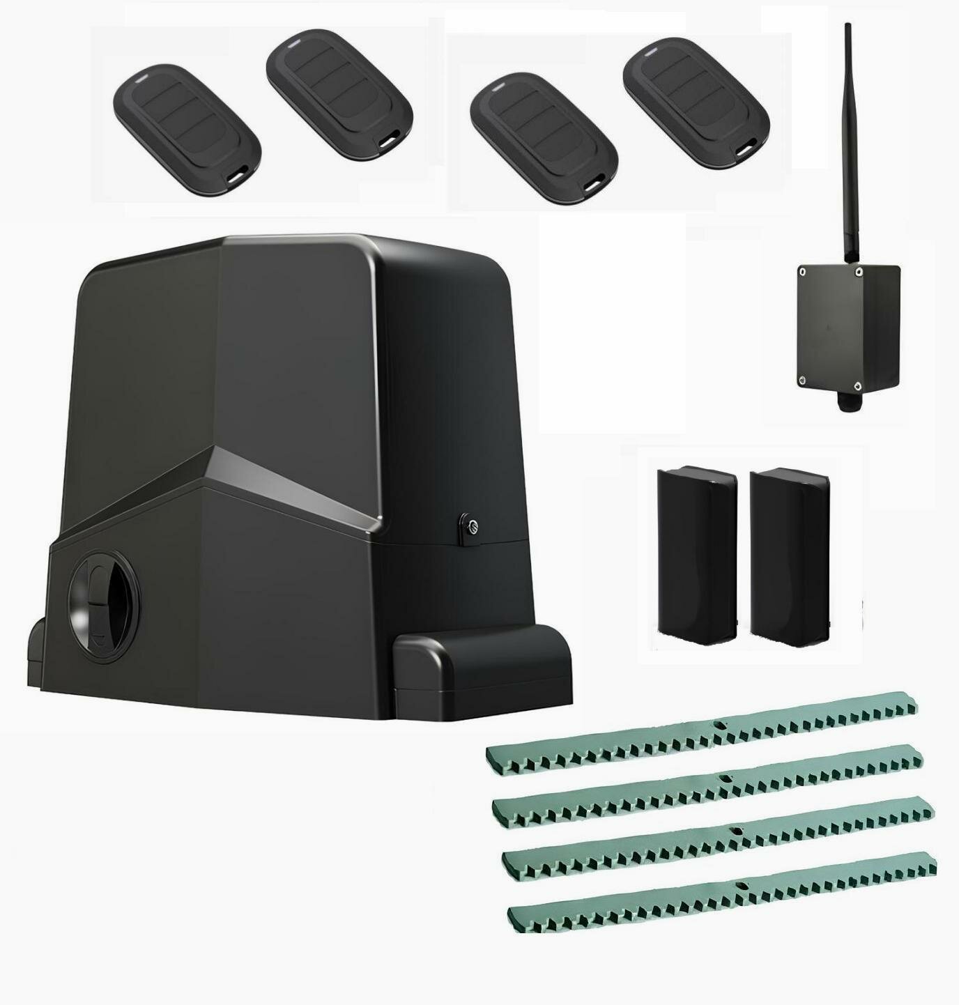 Автоматика для откатных ворот ARW-600MKIT FA4-BT-T4, комплект: привод, фотоэлементы, 4 пульта, 4 рейки, Bluetooth-модуль