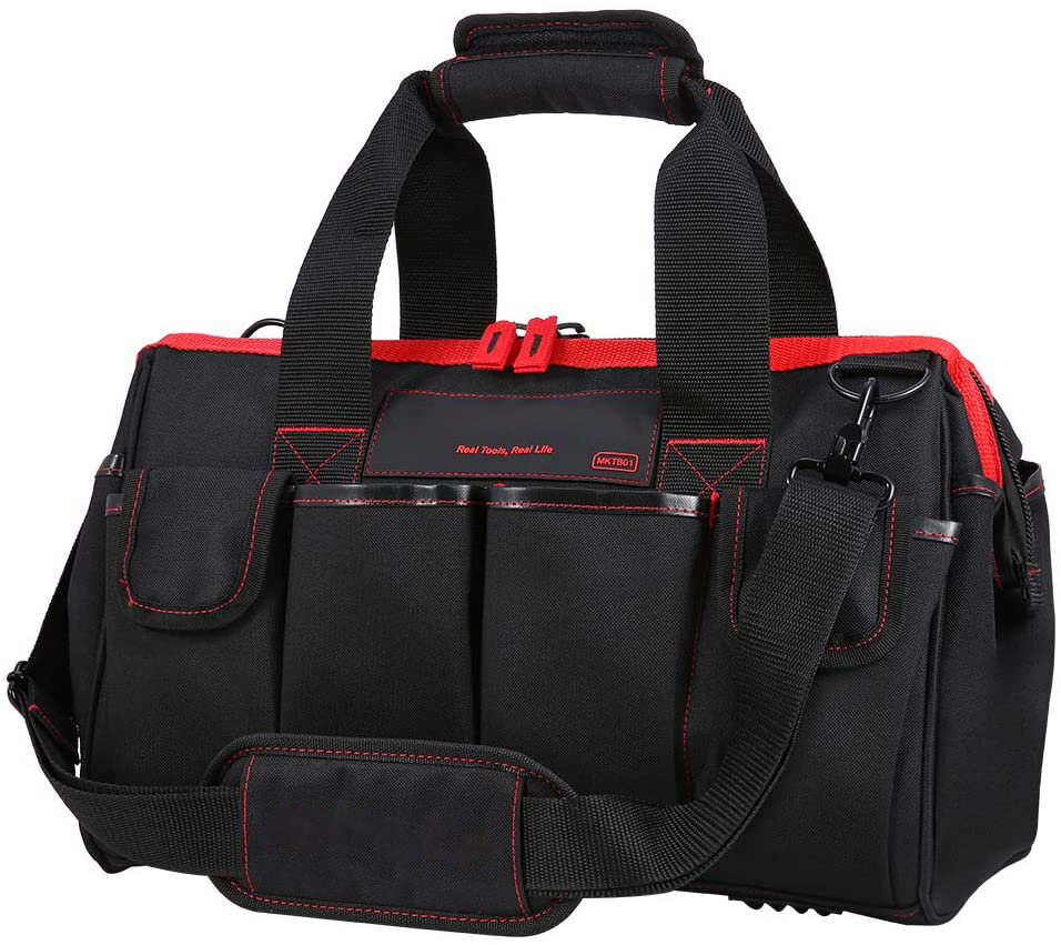 Tool Bag 16-inch Storage Kit 7 Pockets Electrical with Adjustable Shoulder Strap