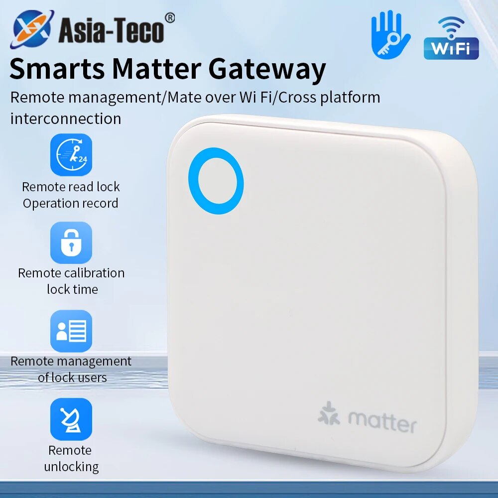 Smart Matter Gateway G6 TTLOCK APP Bluetooth-шлюз Smart 2.4G Wi-Fi Беспроводное подключение Электронная поддержка дверей Apple Home