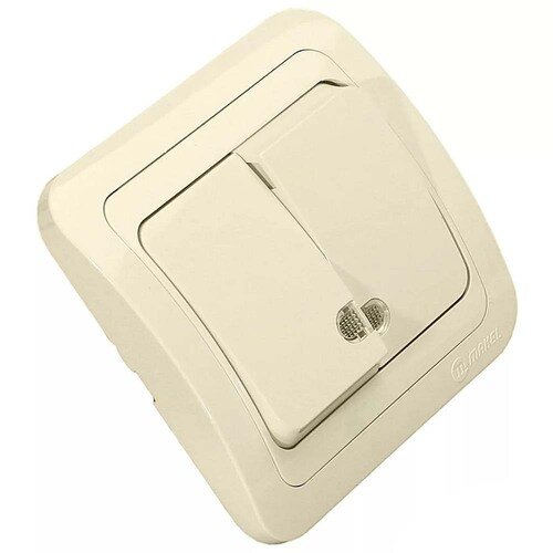 MAKEL MIMOZA Выключатель 2-х клавишный с подсветкой крем 32023 (упаковка 2 шт.)