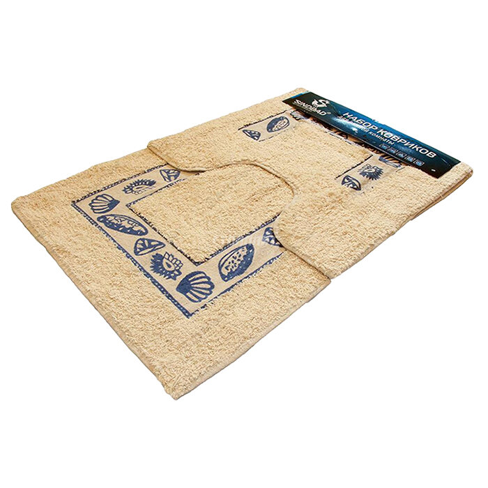 Коврики для ванной и туалета хлопковый с печатным рисунком 50х80, 50х50 см (Арт. 800-11)