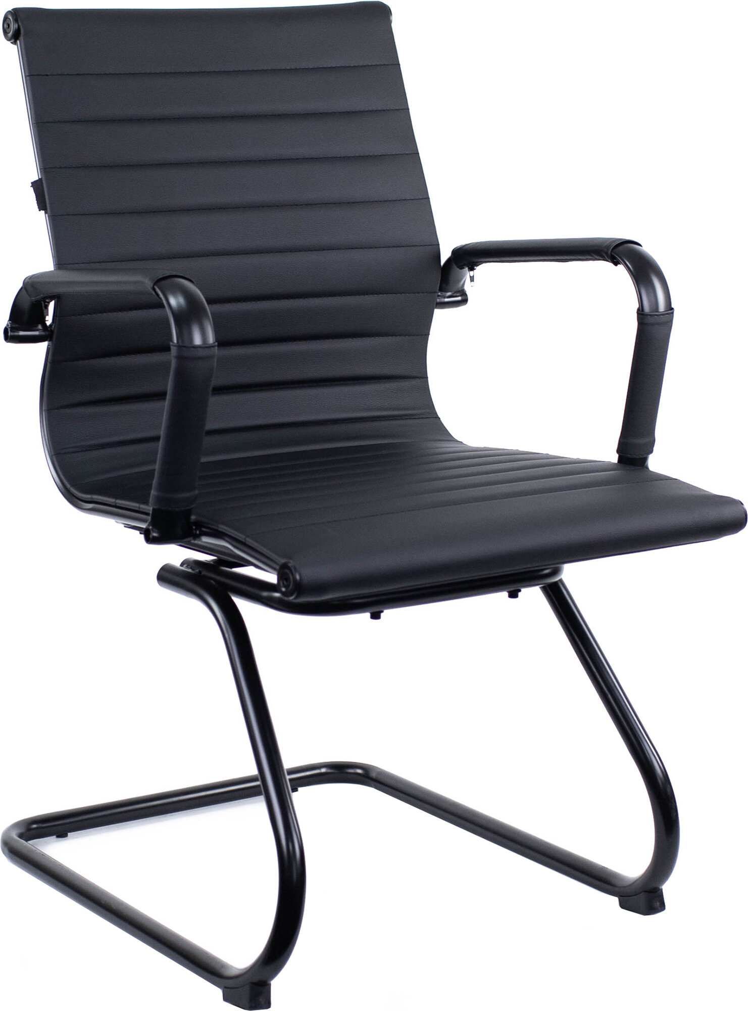 Офисное кресло Leo CF Everprof черный, экокожа, пластик, металл, мягкое сиденье, с подлокотниками