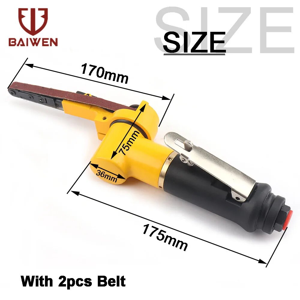 Ленточная шлифовальная машинка, пневматический угловой точильный станок 3/8 дюйма, 10 х330 мм, с 6 шлифовальными лентами, для воздушного компрессора, шлифовальные пневматические инструменты