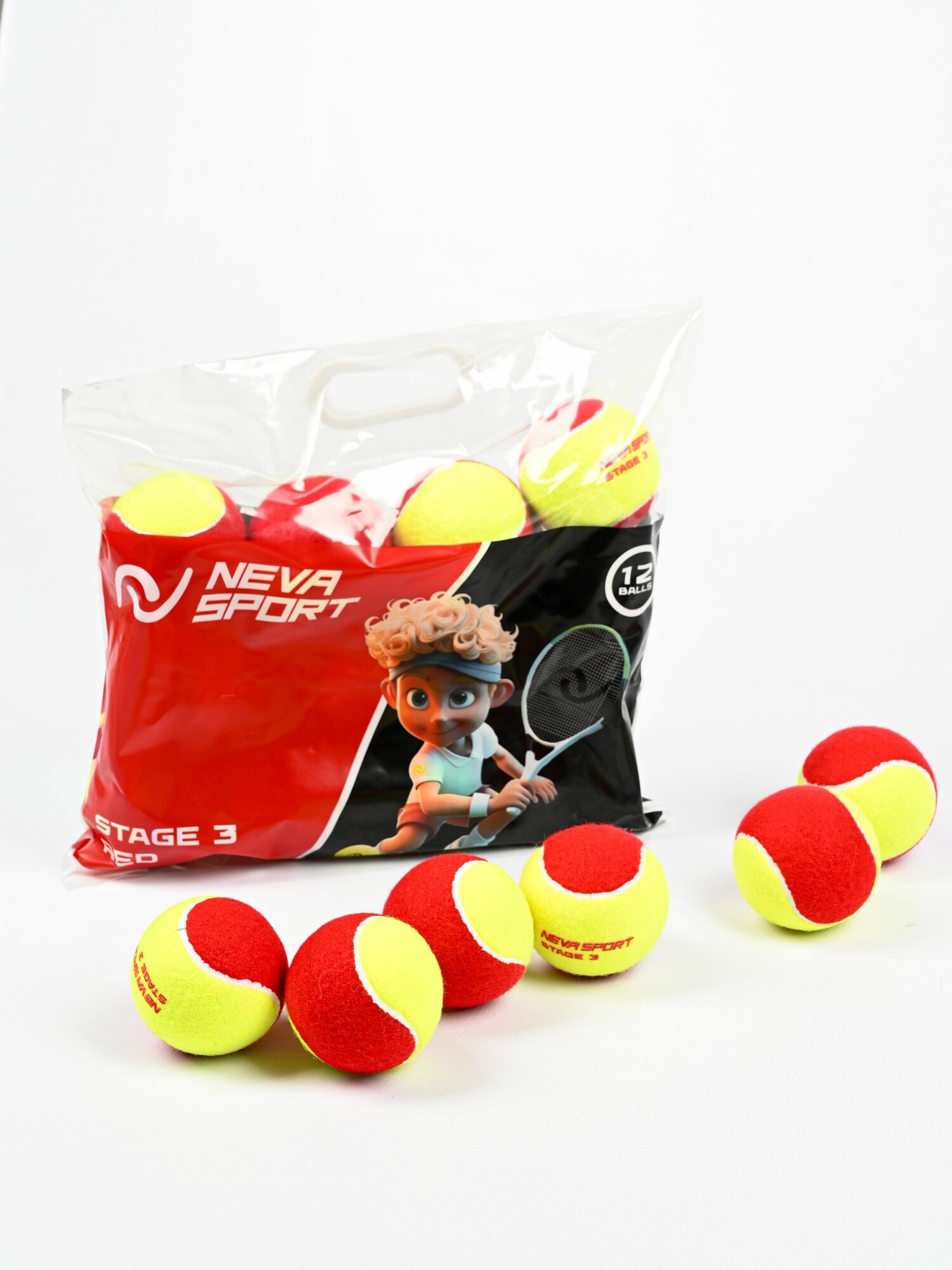 Детские теннисные мячи NEVA SPORT Red (12 мячей в упаковке)