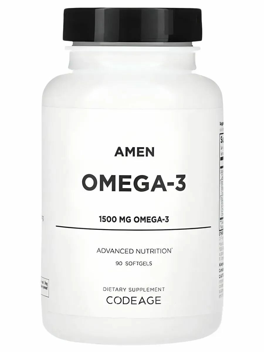 Омега-3 добавка Codeage Amen с EPA и DHA, 90 капсул для мозга и сердца