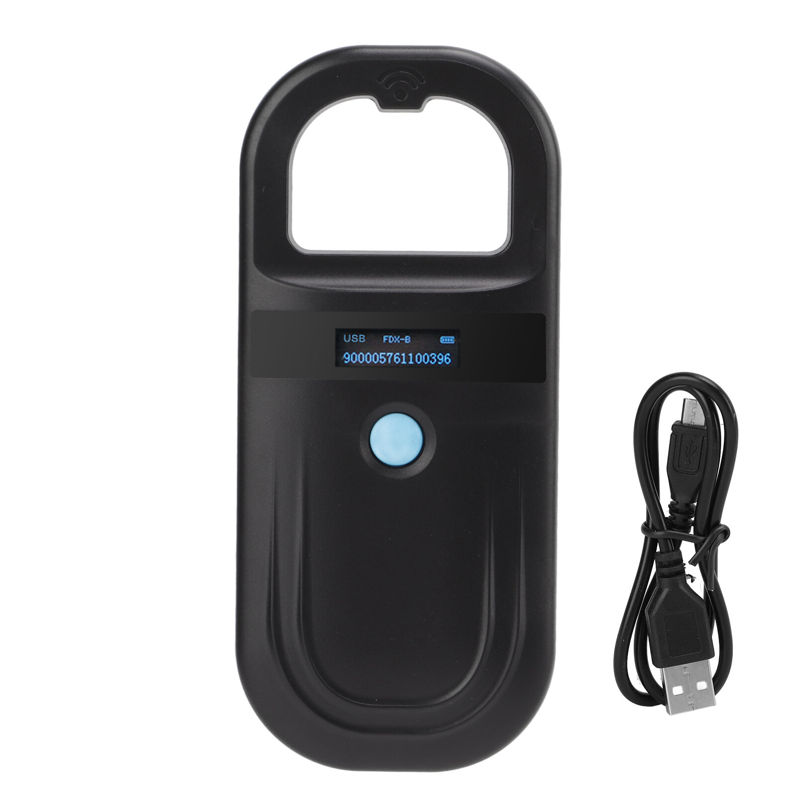 Black Pet Microchip Scanner 134.2Khz Animal Handheld Reader Tag for Cats Dogs