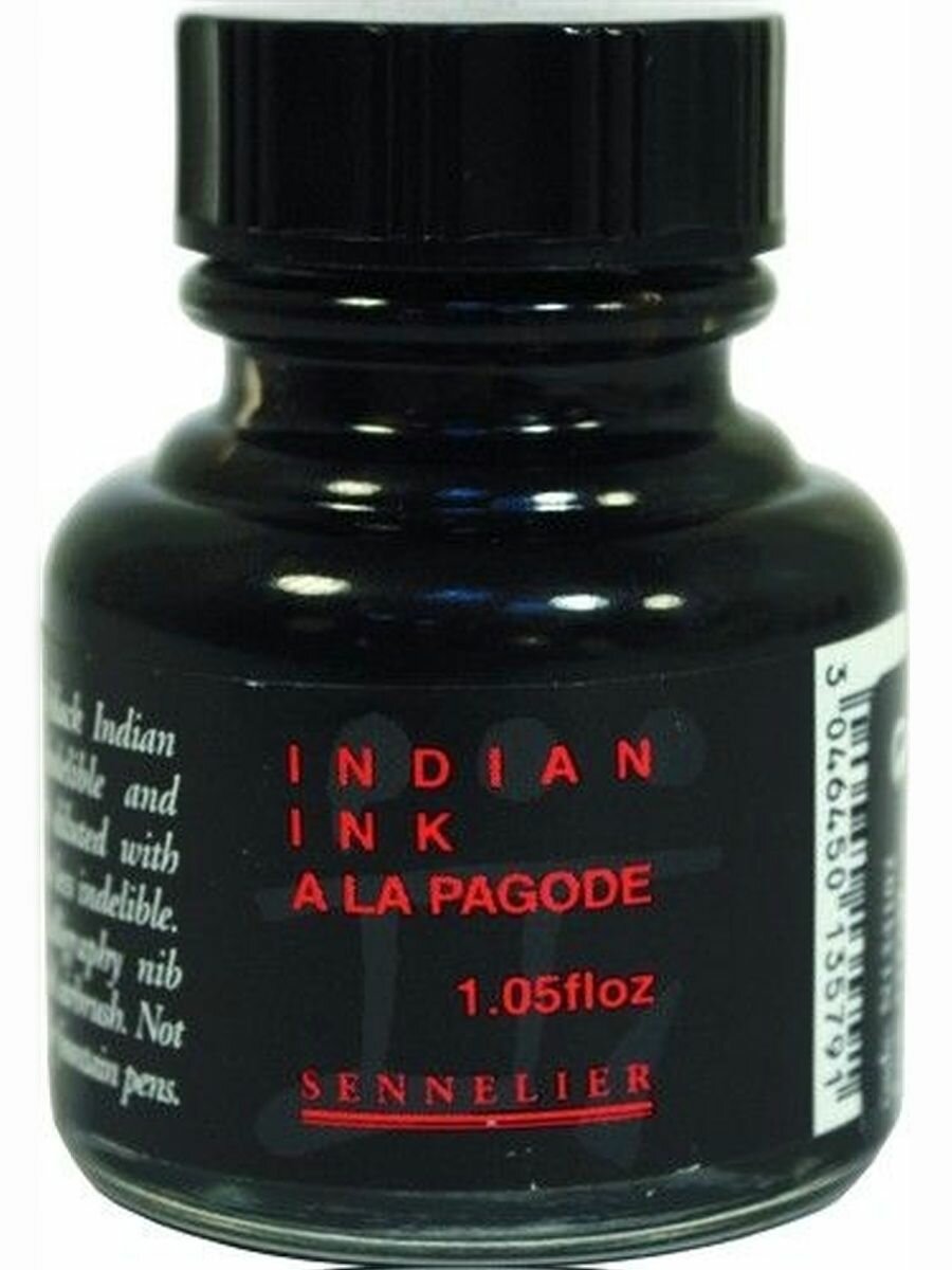 Тушь китайская Sennelier для письма и рисования, черная, флакон 30 мл