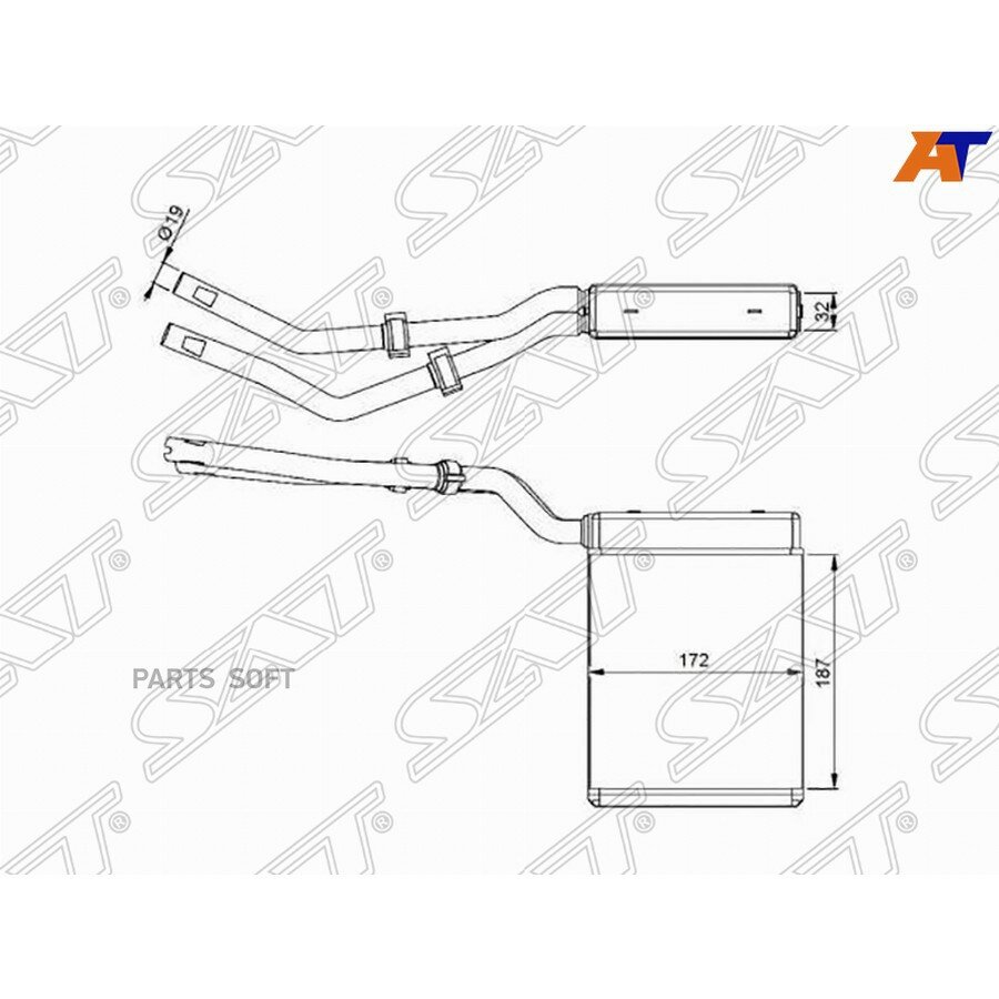 Радиатор отопителя салона Mazda 3 03-09 / Axela 03-09 от официального дистрибьютора, SAT, артикул STMZV73950