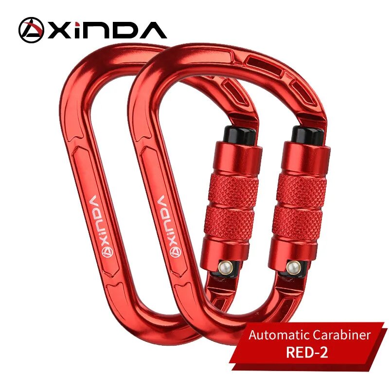XINDA автоматический карабин для скалолазания 25KN синего цвета Красный, Red-2