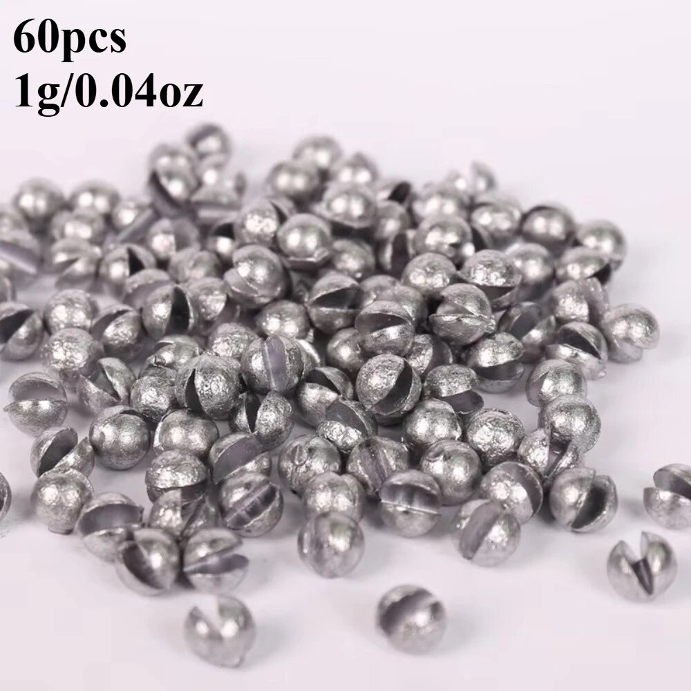 Свинцовые круглые рыболовные грузила 60 шт. 60pcs 1g