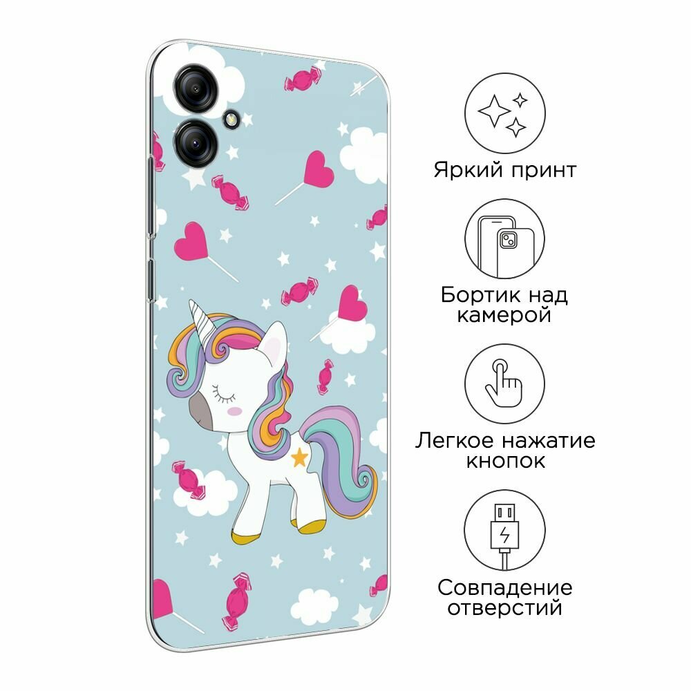 Чехол на Samsung Galaxy A04e / Самсунг A04e с принтом "Сладкий единорожек" — фото 1