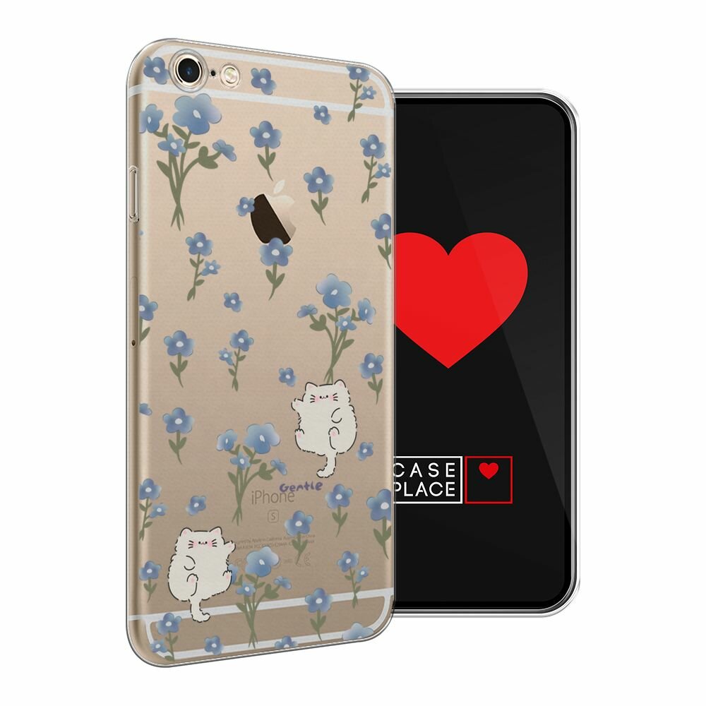 Чехол на Apple iPhone 6 Plus/6S Plus / Айфон 6 Плюс/Айфон 6С Плюс с принтом "Gentle cats", прозрачный — фото 1