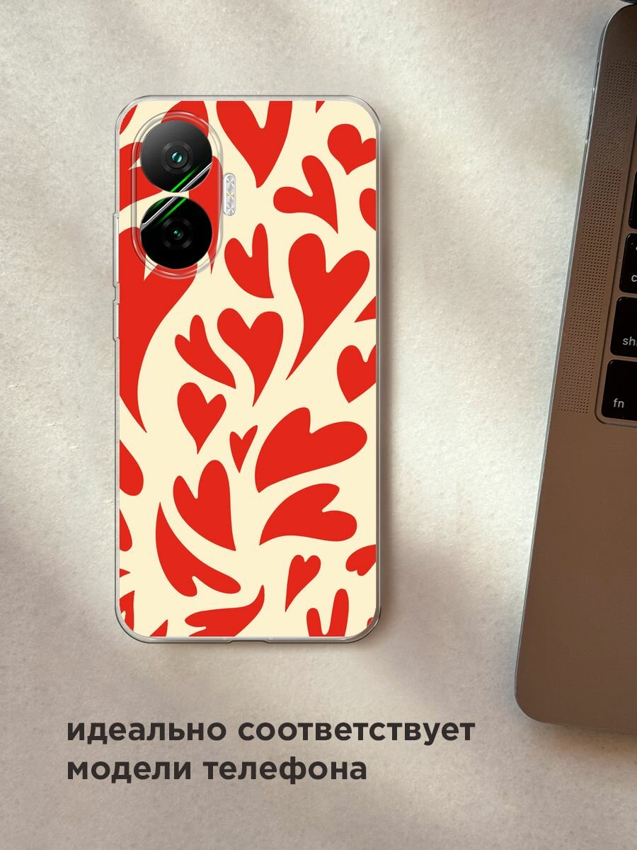 Чехол на Poco F7 / Поко F7 с принтом "Crazy hearts 1 - 14 февраля" — фото 1