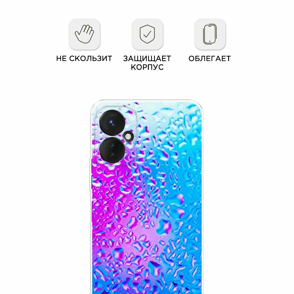 Чехол на Tecno Spark 9 Pro / Техно Спарк 9 Про с принтом "Капли на стекле" — фото 1