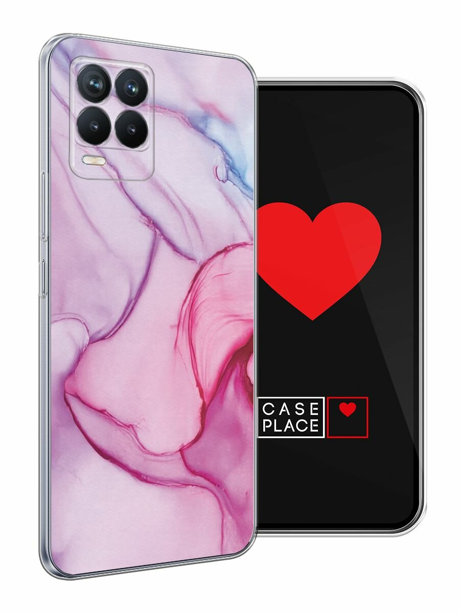 Чехол на Realme 8/8 Pro / Реалми 8/8 Про с принтом "Розовые мраморные разводы" — фото 1
