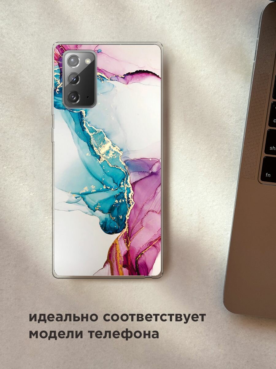 Чехол на Samsung Galaxy Note 20 / Самсунг Галакси Ноут 20 с принтом "Розовые разводы рисунок" — фото 1