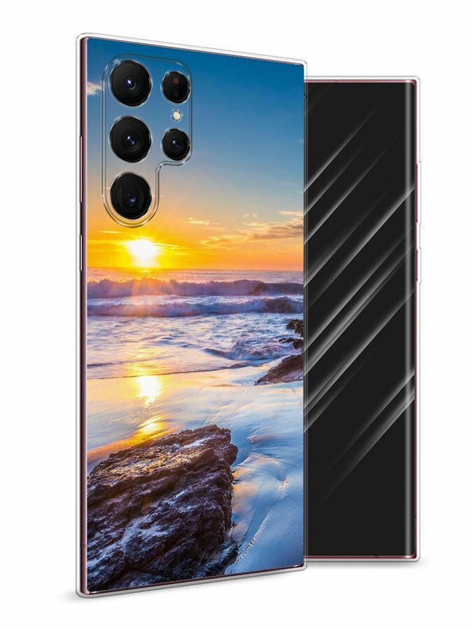 Чехол на Samsung Galaxy S22 Ultra / Самсунг Галакси S22 Ультра с принтом "Восход 6"