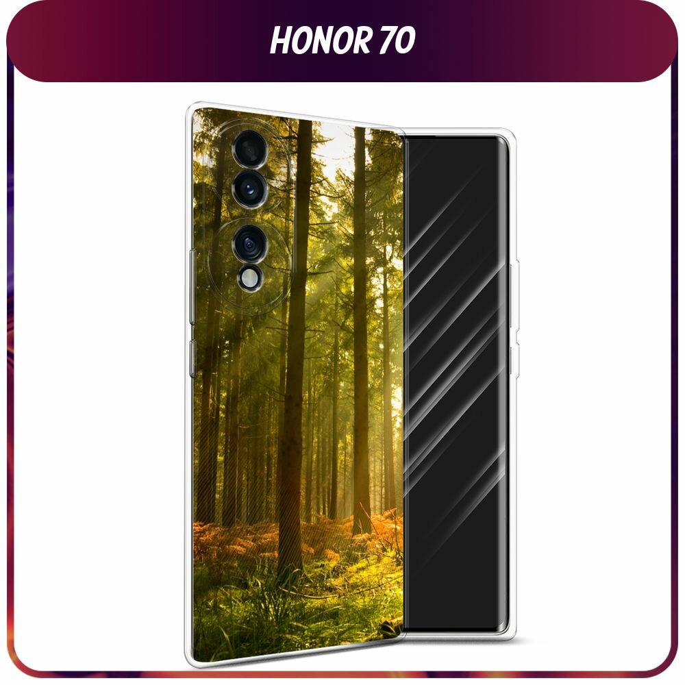 Силиконовый чехол на Honor 70 / Хонор 70 с принтом лес 7