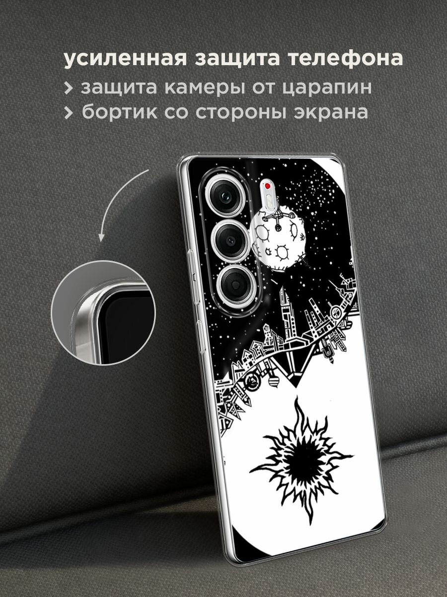 Чехол на Tecno Camon 40 Pro 5G / Текно Камон 40 Про 5G с принтом "Инь янь геометрия" — фото 1