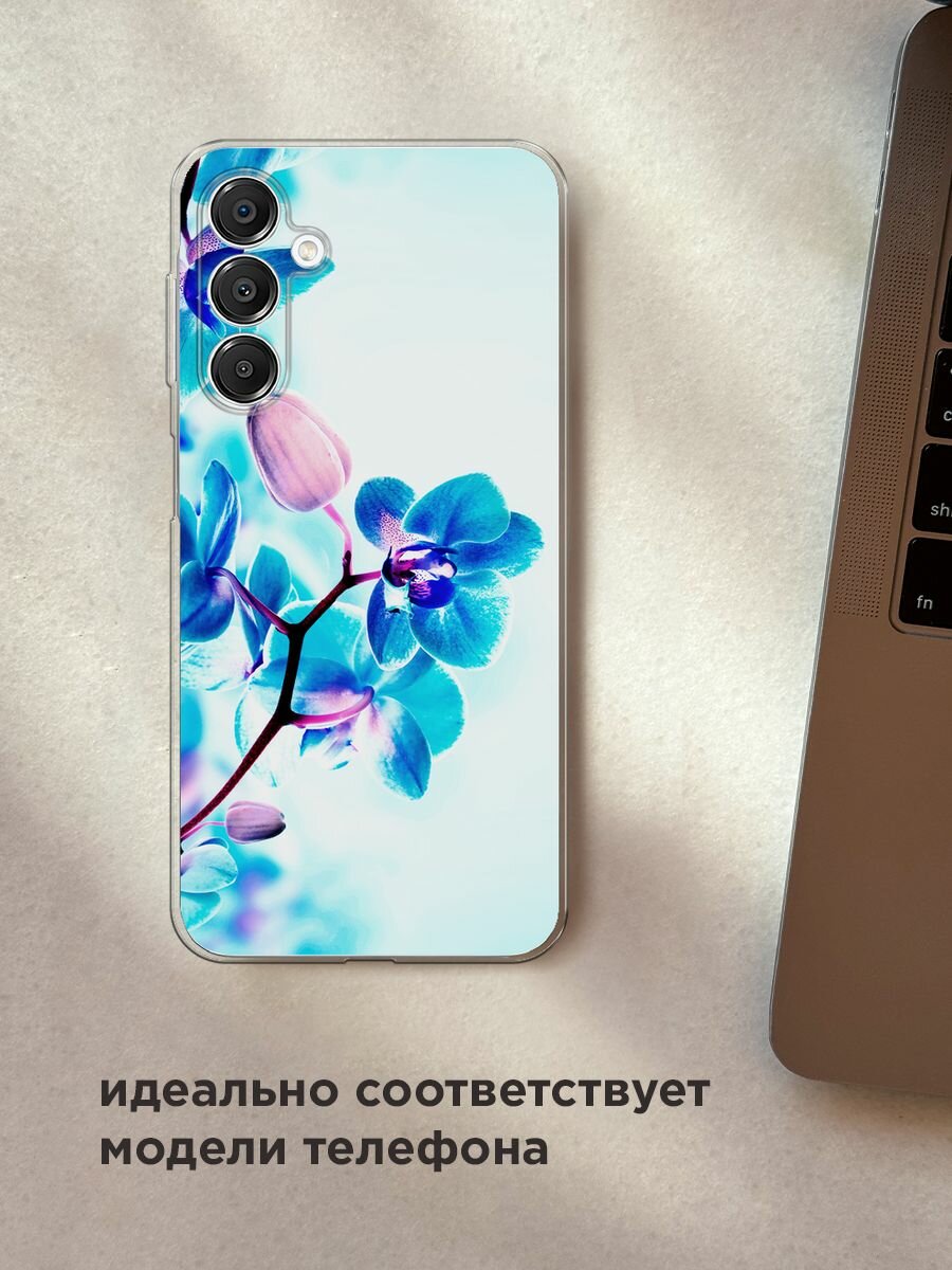Чехол на Samsung Galaxy A16 / Самсунг А16 с принтом "Голубая орхидея" — фото 1