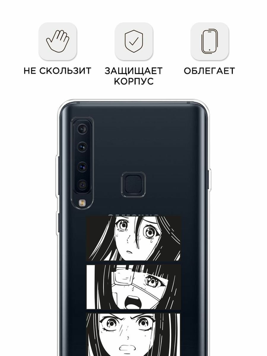 Чехол на Samsung Galaxy A9 2018 / Самсунг Галакси А9 2018 с принтом "Tokyo girls", прозрачный — фото 1