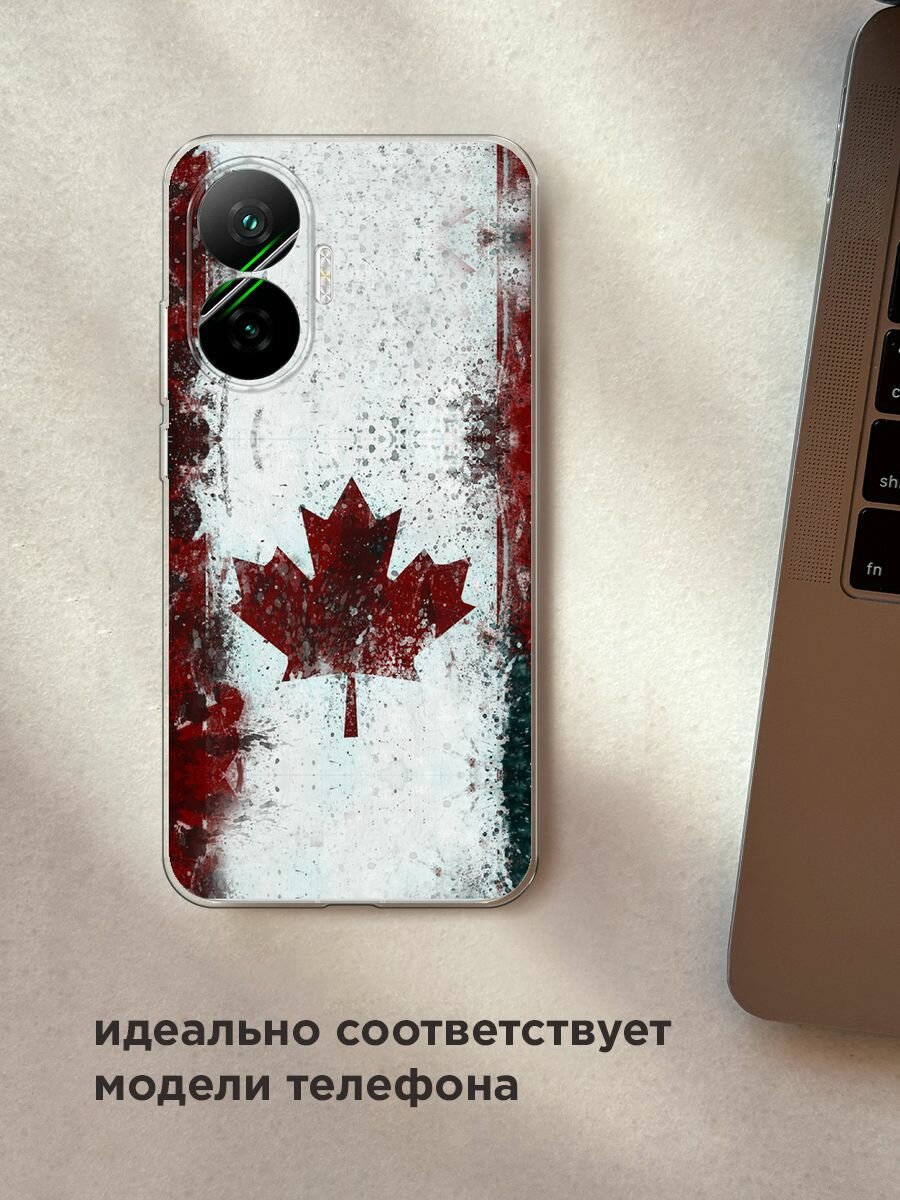 Силиконовый чехол на Poco F7 / Поко F7 с принтом "Канада" — фото 1
