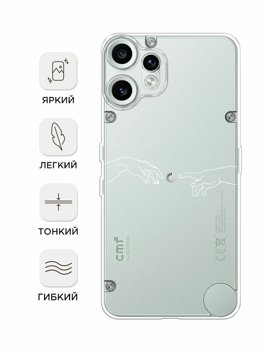 Чехол на CMF Phone 2 Pro / CMF Фон 2 Про с принтом "Загрузка творения", прозрачный — фото 1