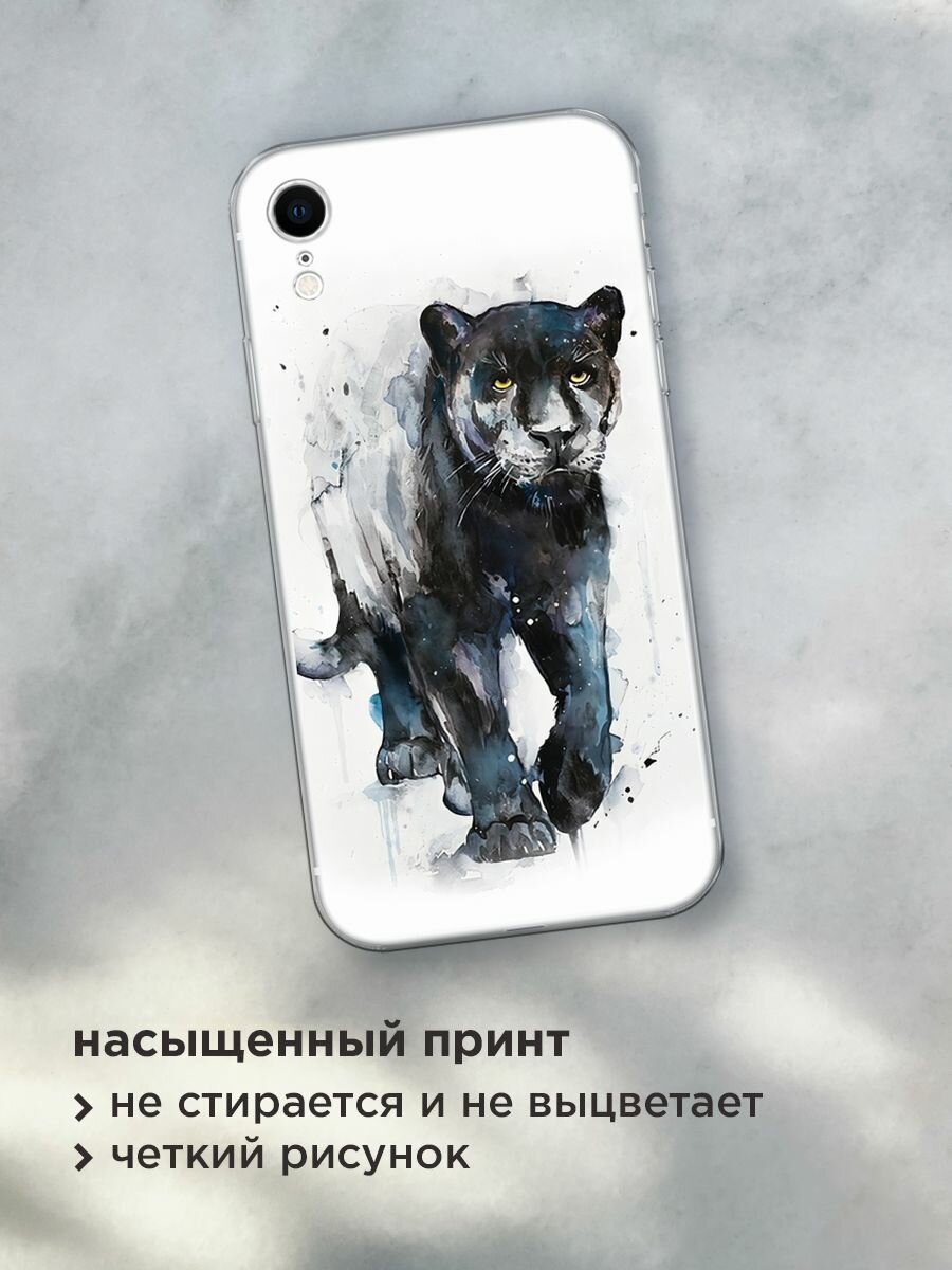 Чехол на Apple iPhone XR / Айфон XR с принтом "Пантера арт 3" — фото 1