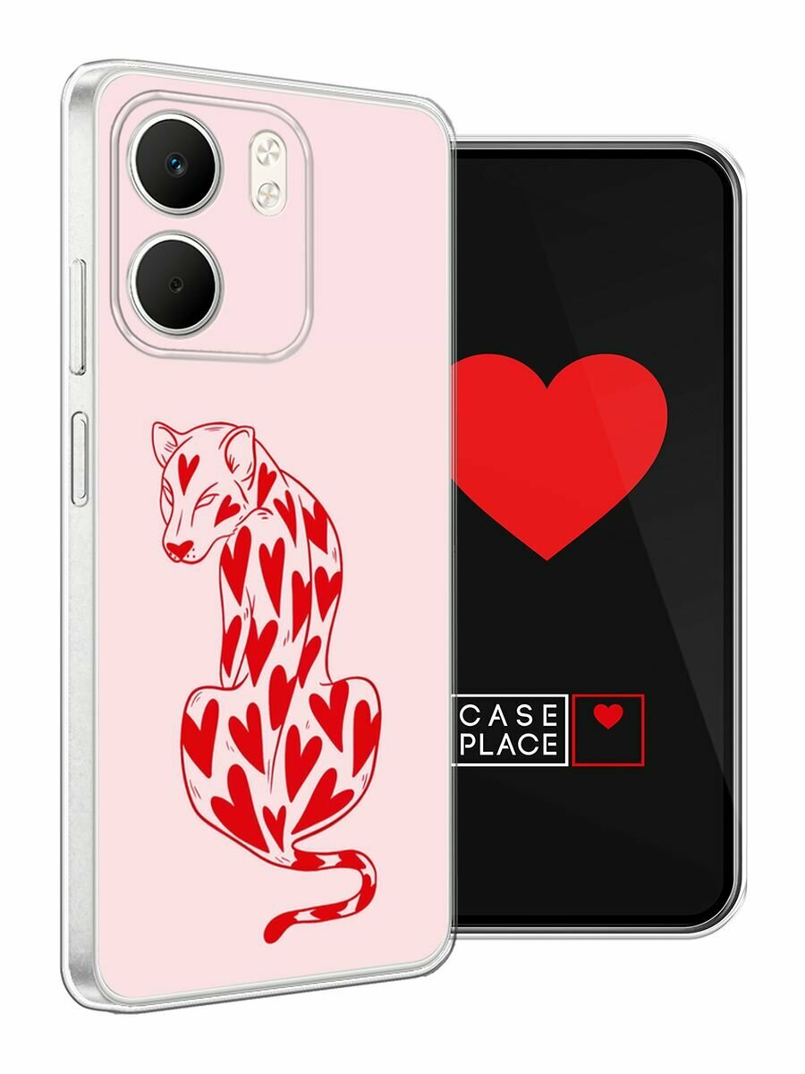 Чехол на Oppo A5x / Оппо А5x с принтом "Heart panther 1 - 14 февраля" — фото 1
