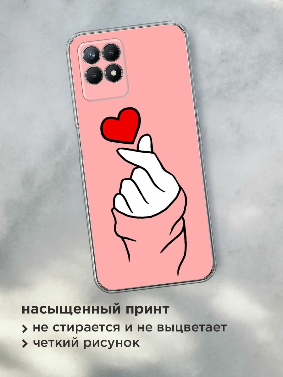 Силиконовый чехол на Realme 8i / Реалми 8i с принтом "Милое сердечко" — фото 1